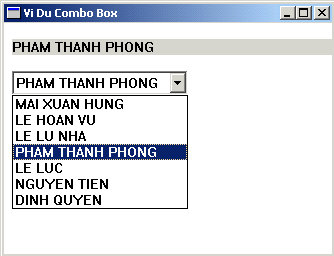 Lớp combo box trong lập trình c trên windows